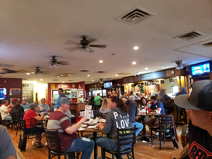 The dining room buzzes with the symphony of clinking glasses, hearty laughter, and the occasional "you've got to try this" from neighboring tables.