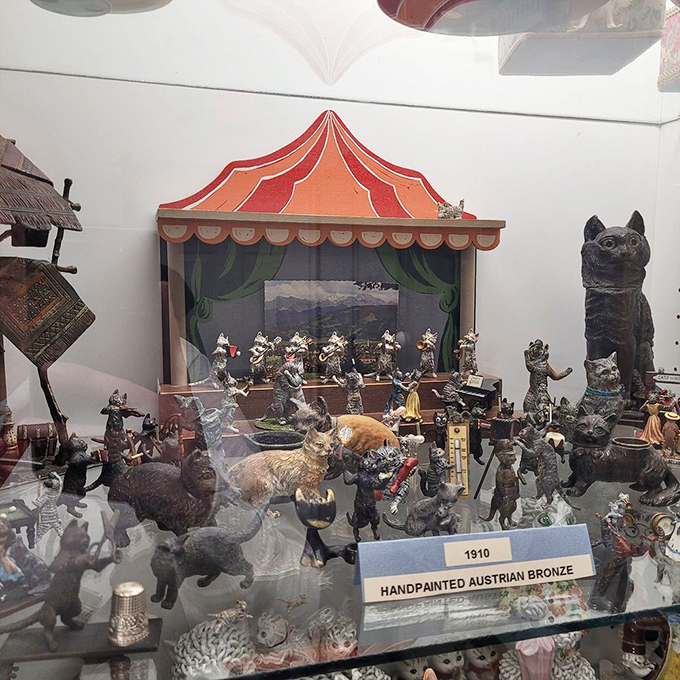 This elaborate diorama of cats dressed in Victorian finery might be the closest thing to time-traveling to the original cat video era.