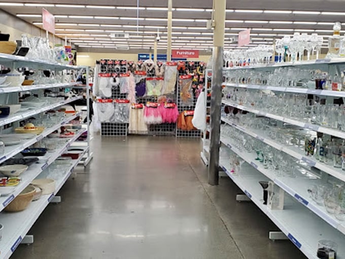 The glassware aisle sparkles with possibilities &ndash; from matching vintage sets to the perfect oddball goblet for your increasingly eclectic collection.