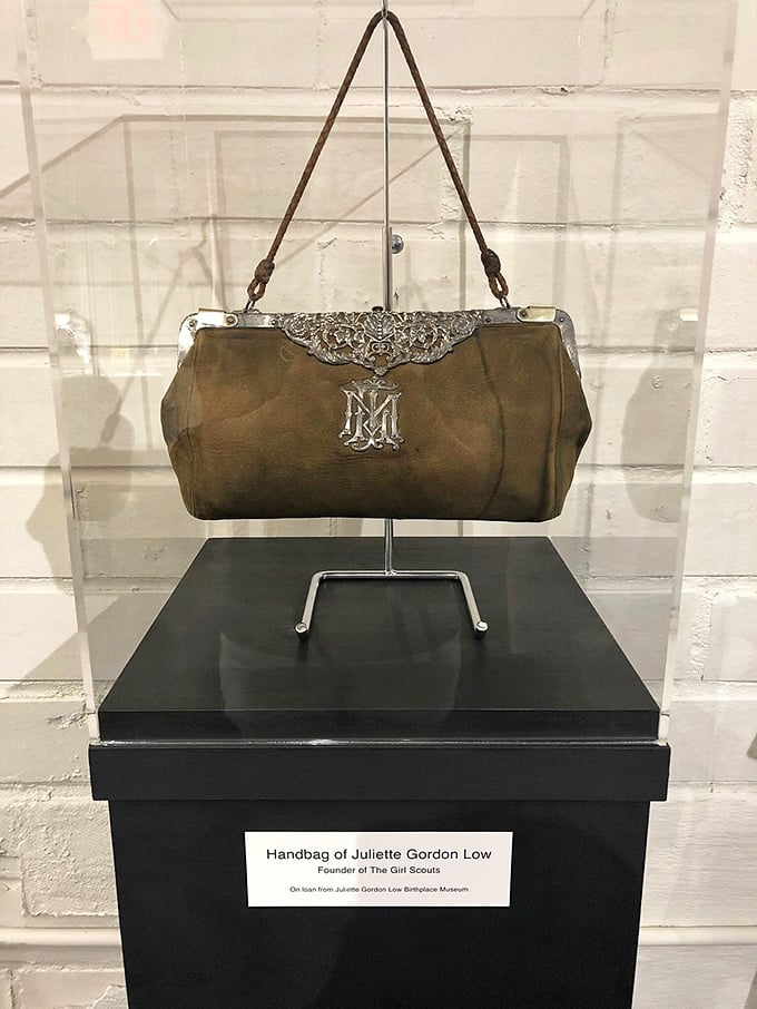 Juliette Gordon Low's handbag reminds us that even the founder of the Girl Scouts needed somewhere to stash her cookies.