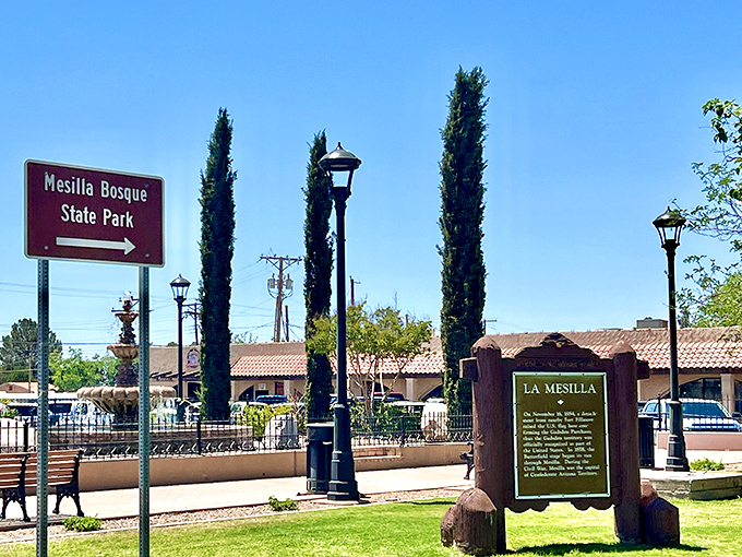 History isn't hidden away in Mesilla&mdash;it's right there on street corners, with helpful signs for those of us who slept through Southwestern history class.