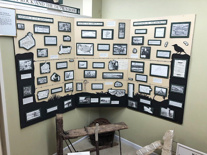 A comprehensive display traces barbed wire's impact across America. Like Instagram for 19th-century fence technology, but with actual historical significance.
