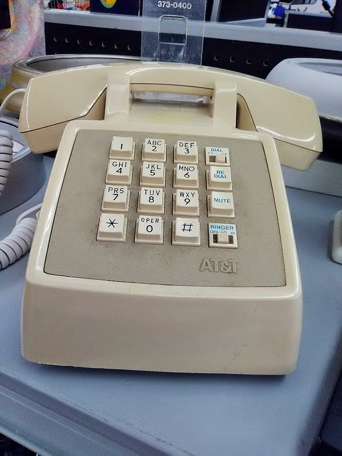 An AT&T relic that witnessed countless conversations. Kids today would think it's some mysterious beige communication device from Mars.