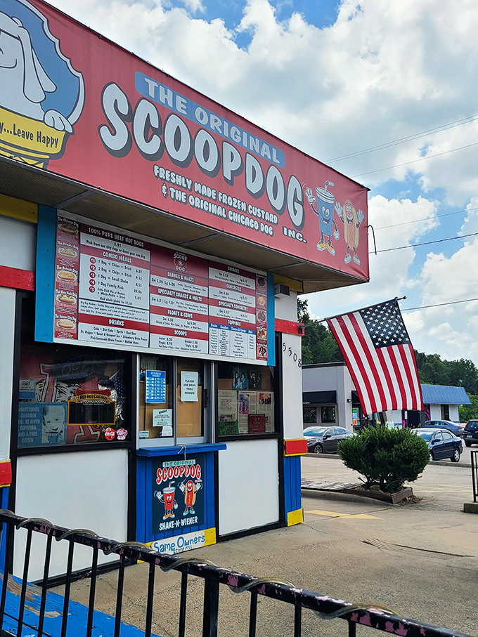 The classic service window—where dreams are ordered, assembled, and passed through with a smile.