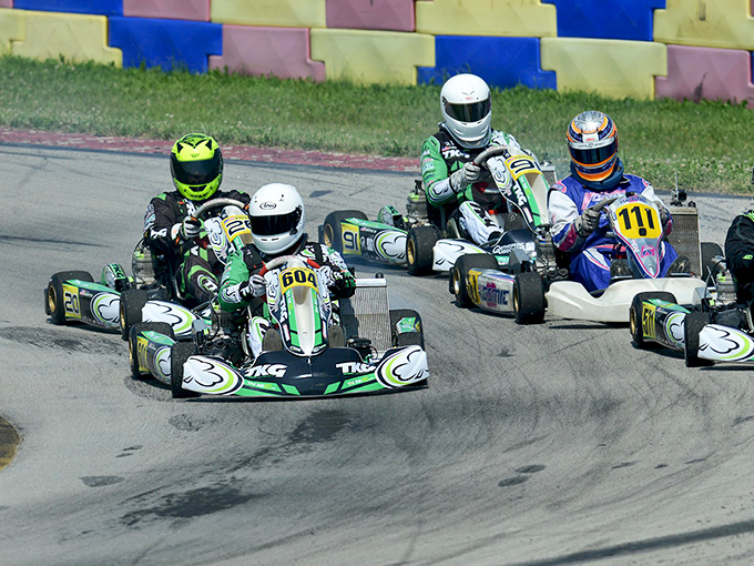 When the flag drops, the talking stops. These racers demonstrate that the inches between karts might as well be miles in the hands of experts.