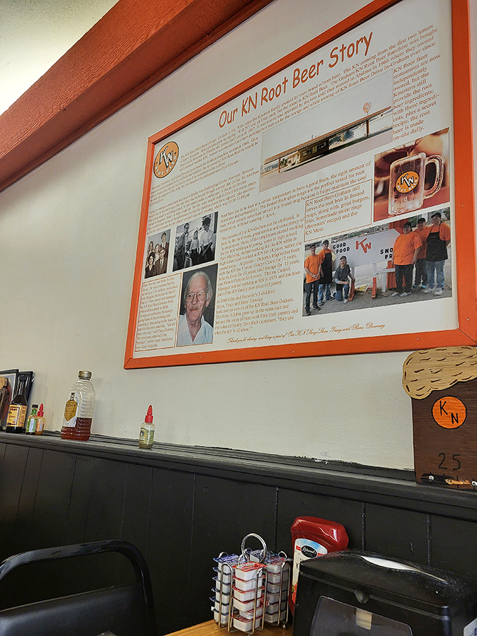 The wall tells the K N story&mdash;proof that root beer history deserves documentation as much as any American cultural treasure.