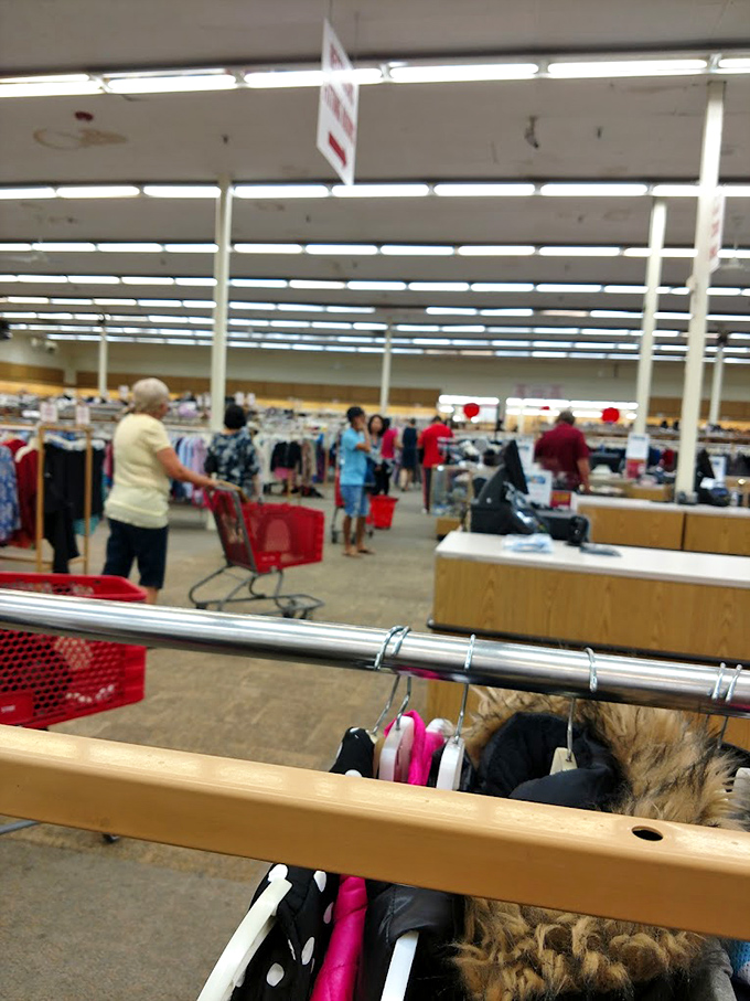 The thrill of the hunt in action &ndash; shoppers navigating the vast retail wilderness in search of that elusive perfect find.