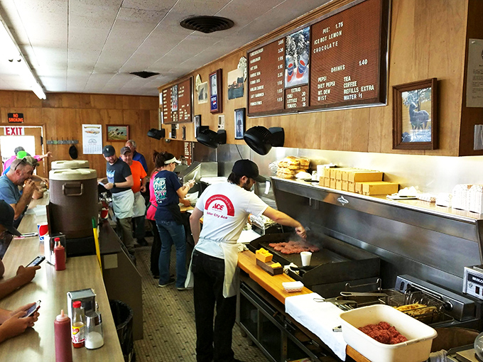 Watching the skilled staff work their burger magic is half the show&mdash;decades of experience in every flip, every cheese placement, every assembly.