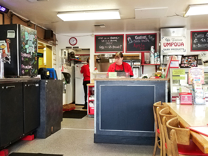 Behind the counter, where burger magic happens. The staff moves with the practiced efficiency that comes only from making thousands of the same beloved recipe.