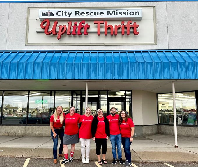 The smiling faces behind the mission&mdash;these red-shirted retail warriors make the thrifting magic happen daily.