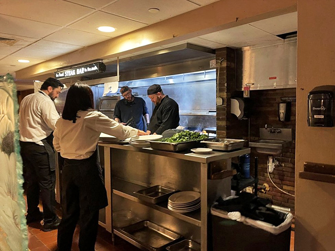 The kitchen ballet—where culinary professionals transform raw ingredients into the steaks of your dreams without a single TikTok dance.