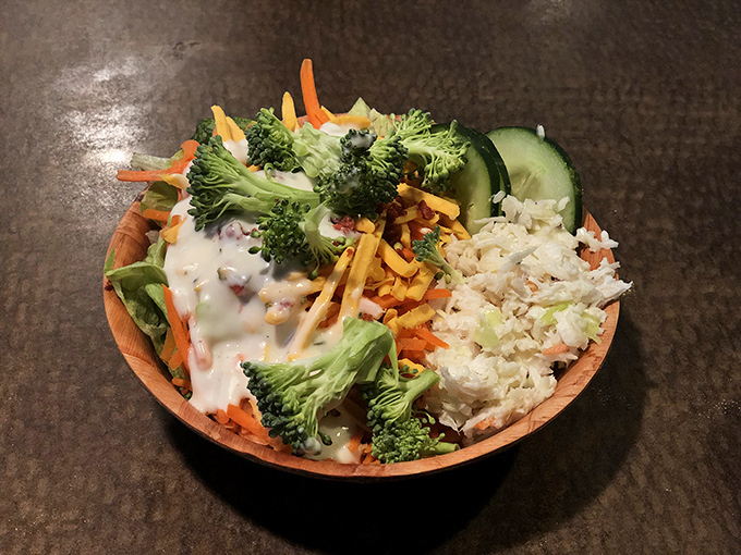 This wooden bowl salad is what rabbits dream about when they hit the lottery. Fresh, colorful, and gloriously composed.