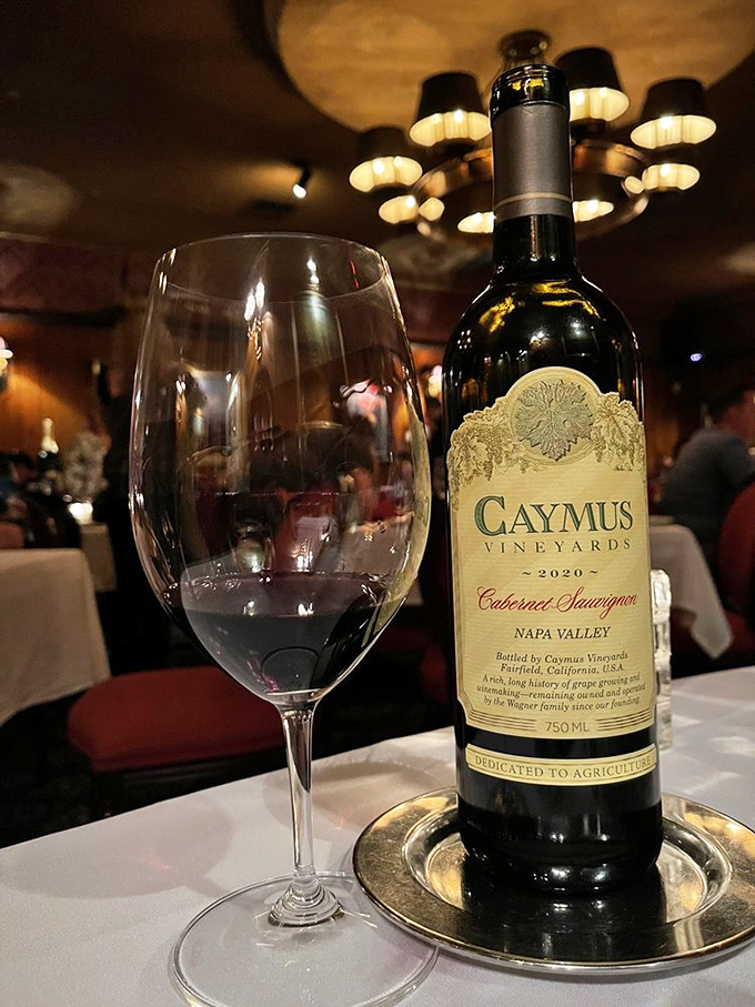 Caymus Cabernet &ndash; because some steaks deserve a wine with an equally impressive pedigree. This bottle doesn't just complement food; it completes it.