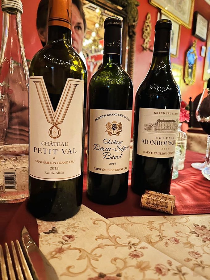 When the wine selection includes Saint-&Eacute;milion Grand Crus, you know you're not at your average Florida eatery. These bottles tell stories of French hillsides and generations of winemaking.
