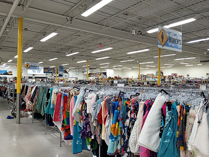 The women's department features clear signage and organization that would make Marie Kondo weep with joy.