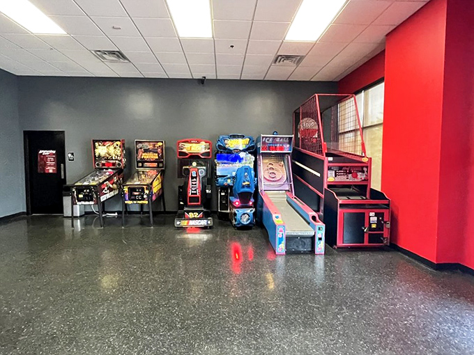 The arcade area: because sometimes you need to rest your actual driving muscles before exercising your virtual ones.