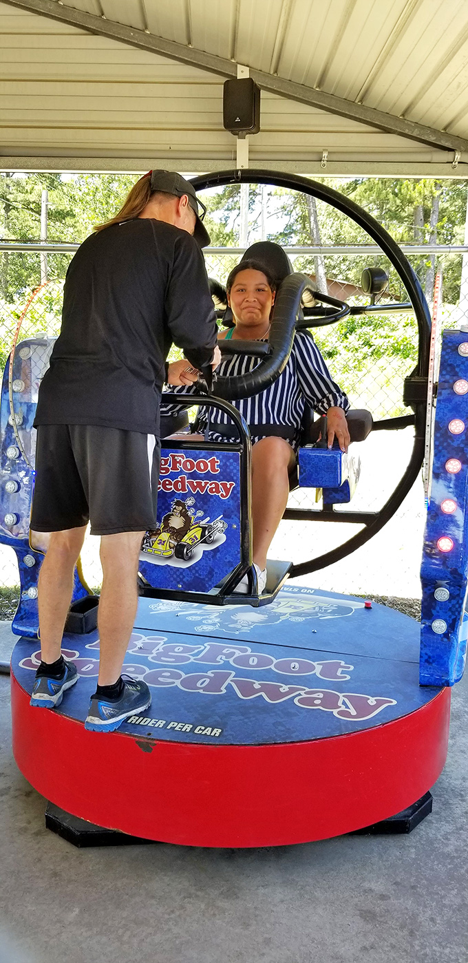 The Bigfoot-themed ride adds extra whimsy to the experience&mdash;proof that cryptozoology and motorsports make surprisingly good partners.