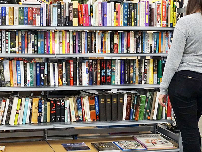 A bibliophile's paradise where bestsellers mingle with forgotten classics, waiting for new readers to discover worlds between well-loved covers.