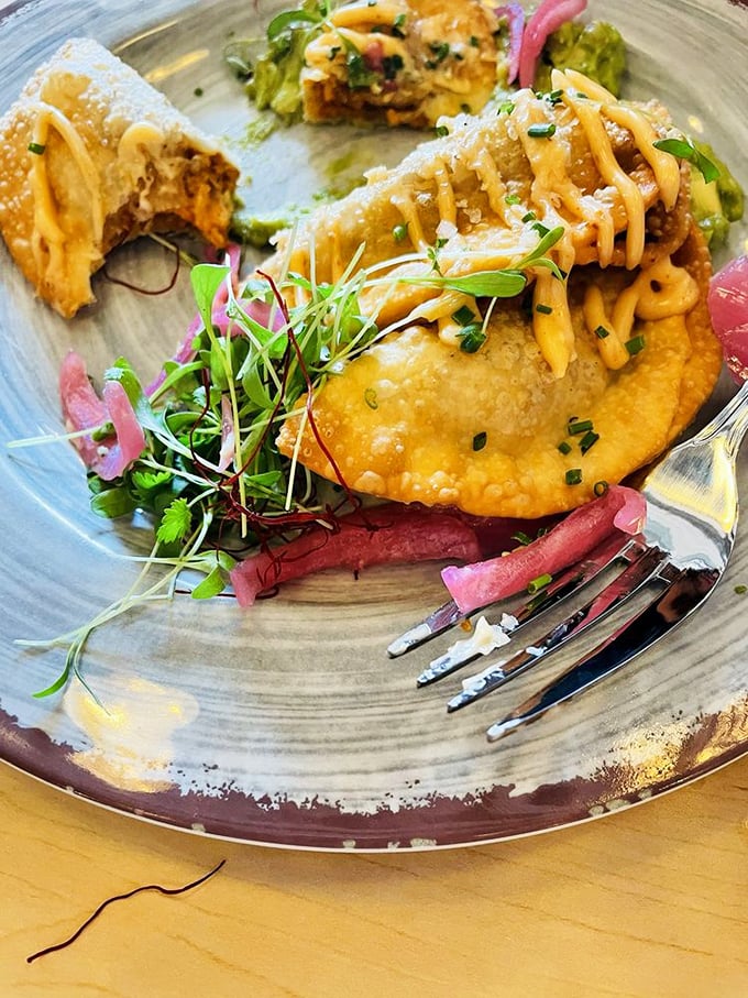 These empanadas aren't just filled with breakfast goodness&mdash;they're filled with possibility. The pickled onions add that perfect acidic counterpoint.