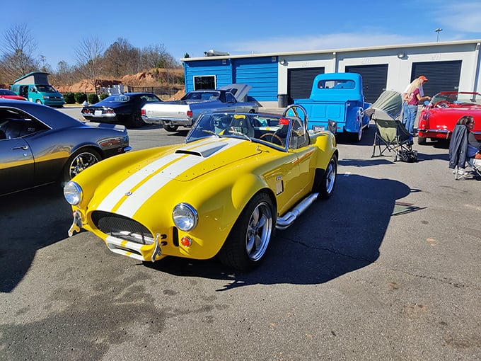 Car enthusiasts find their happy place at Trackhouse, where vintage beauties like this Cobra replica remind us why we love machines with motors.