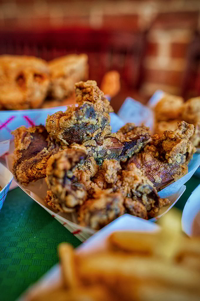 Chicken livers&mdash;nature's multivitamin wrapped in crispy batter&mdash;for those who understand that deliciousness often comes in unexpected packages.