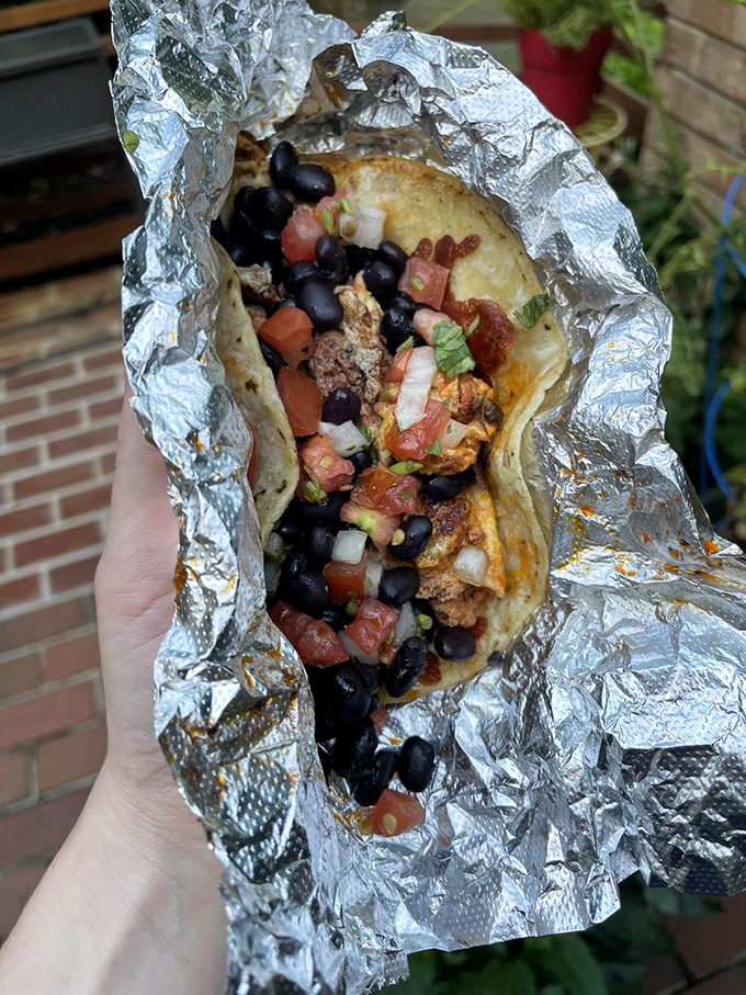 Breakfast tacos that respect tradition while satisfying modern cravings - the pico de gallo adds bright notes to the morning chorus.