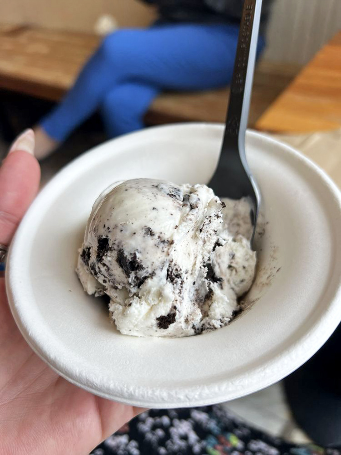 Cookies and cream in a waffle cone—where the "joy" wrapper is as delicious as what's inside, unlike those disappointing fortune cookies.