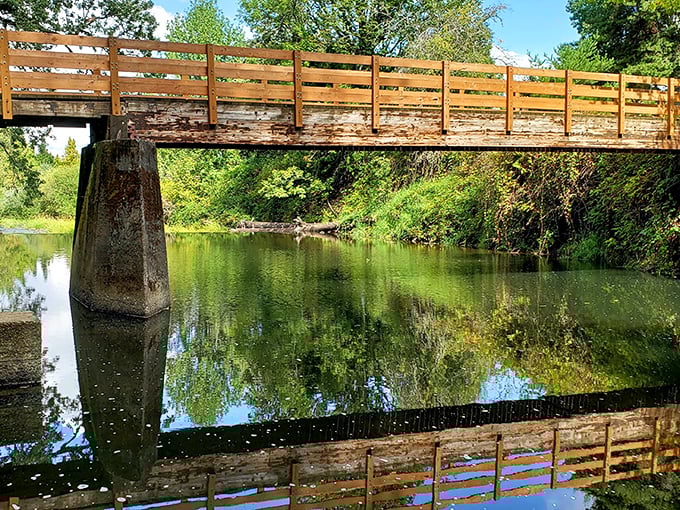 This wooden footbridge spans more than just water &ndash; it connects Silverton's past to present, inviting contemplative crossings and obligatory Poohsticks games. 