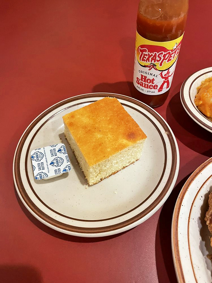 Cornbread so perfect it deserves its own fan club. Golden, slightly sweet, and ready for a dab of butter or splash of hot sauce.