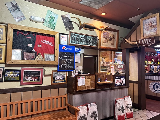 The wall of memories shows this isn't just a restaurant&mdash;it's where life happens between bites of perfectly cooked beef.