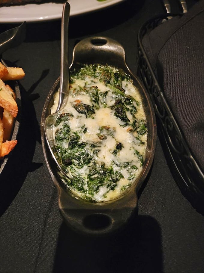 Creamed spinach that Popeye would approve of &ndash; decadently rich, perfectly seasoned, and somehow making vegetables feel like a treat.