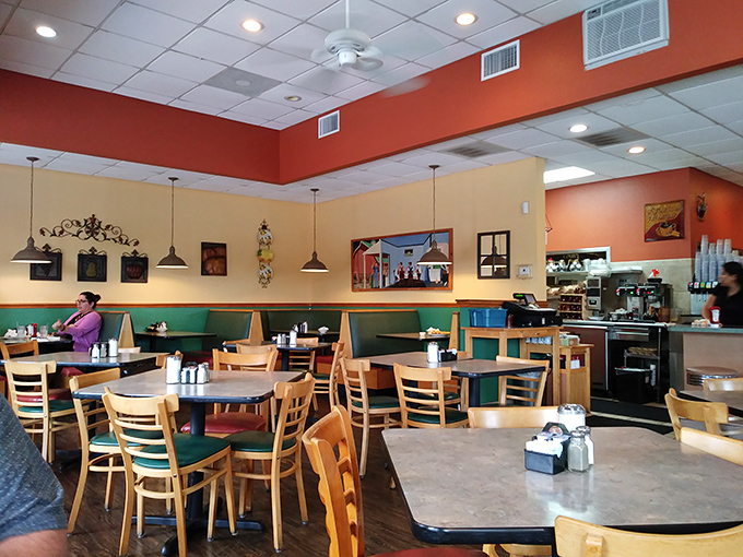 The warm color palette and thoughtful decor create that "just right" feeling &ndash; not too fancy, not too casual, but perfectly suited for serious breakfast business.