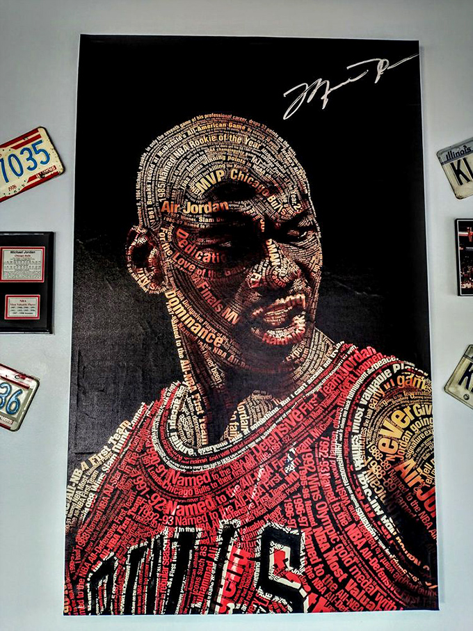 Not just decoration, but a declaration: this Michael Jordan artwork reminds you that greatness comes in many forms, including sandwiches.