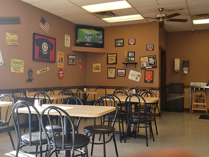 The wall of fame tells stories of sandwich glory. Those aren't just decorations—they're badges of honor in the competitive world of Delaware dining.