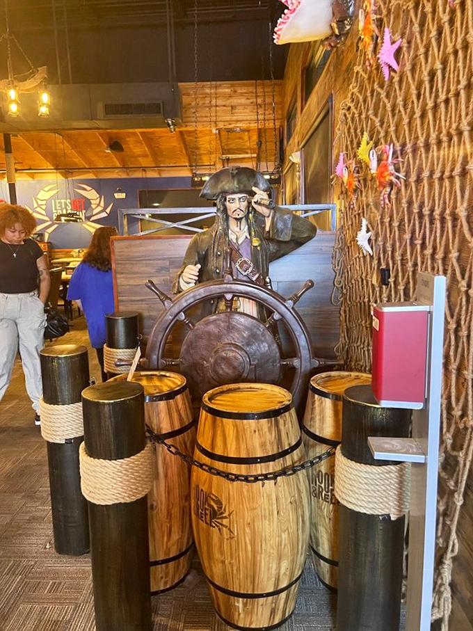 Captain Jack would approve of this maritime decor—it's the perfect backdrop for your "I can't believe I'm eating great seafood in Kansas" selfie.