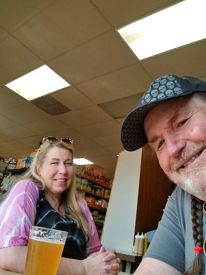 A dining area that balances function and charm, with German beer steins watching over your meal like cultural guardians. 