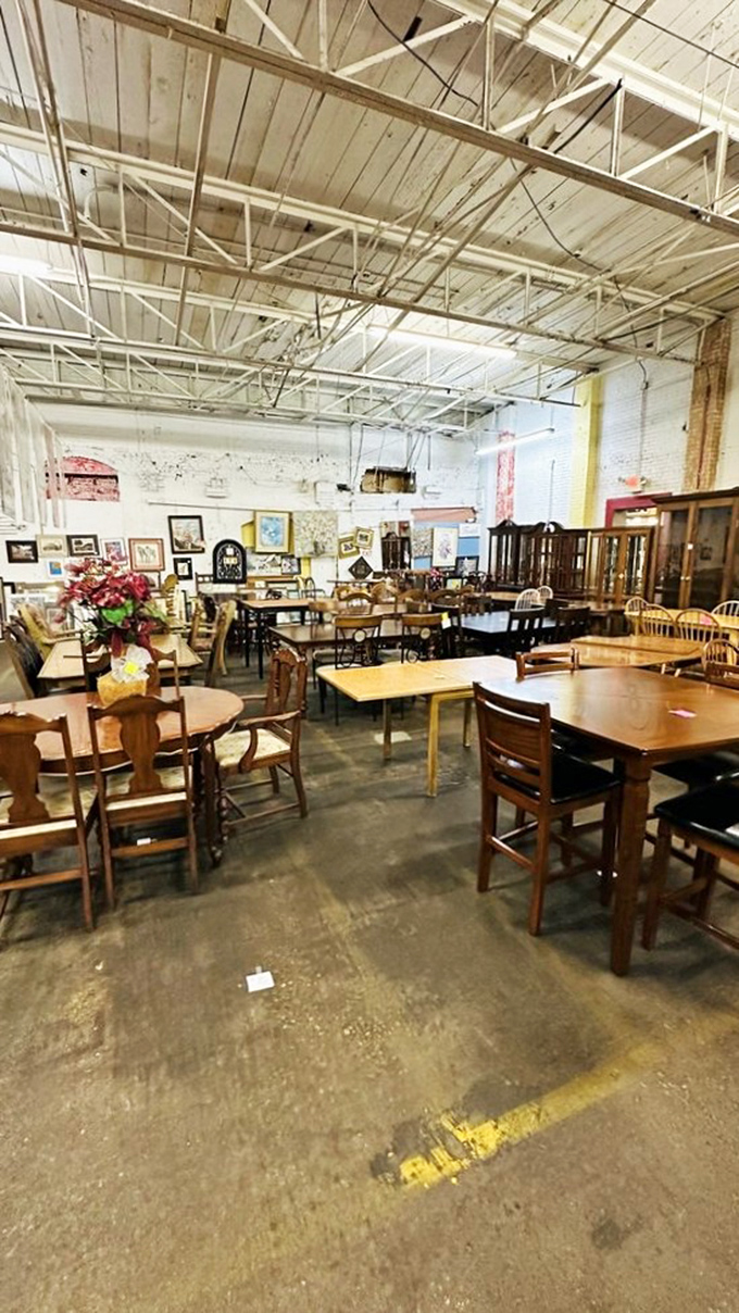 The dining set section: where you can furnish an entire eating area or just find that one chair that matches nothing but speaks to your soul.