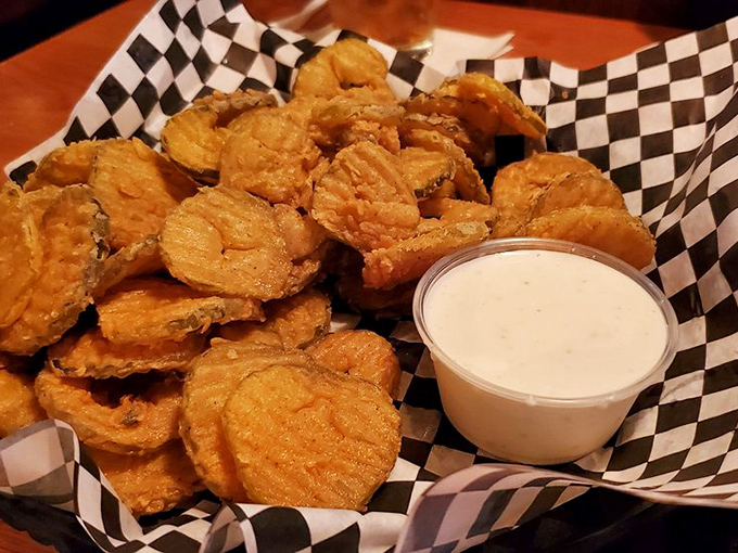 Fried pickles: the appetizer that makes you wonder why we ever eat pickles any other way. That dipping sauce is standing by for greatness.