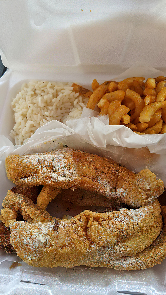 Cornmeal-crusted catfish that proves Mr. Pig knows more than just meat. This golden-fried perfection makes you wonder if there's anything they can't do.