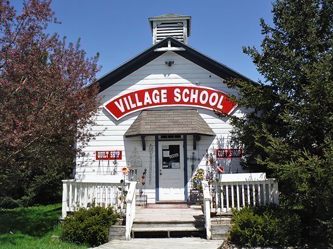 The Village School transformed into a quilt shop proves that good buildings, like good people, can reinvent themselves while honoring their history.