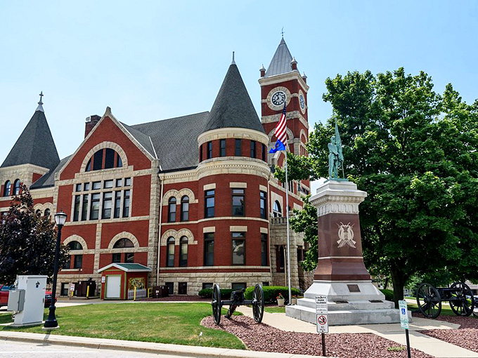 Minhas Brewery's vintage sign swings in the breeze, promising tours and tastings &ndash; the perfect complement to a day of cheese exploration. 