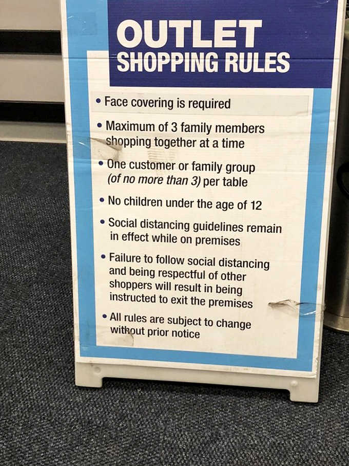 The rules of engagement: a reminder that even treasure hunting has its protocols in this bargain-seeker's paradise. 