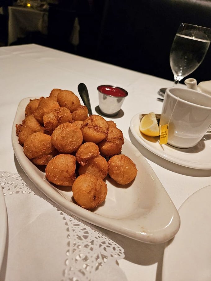 Johnnie's Potatoes&mdash;golden, crispy spheres of potato perfection that make French fries look like they're not even trying. 