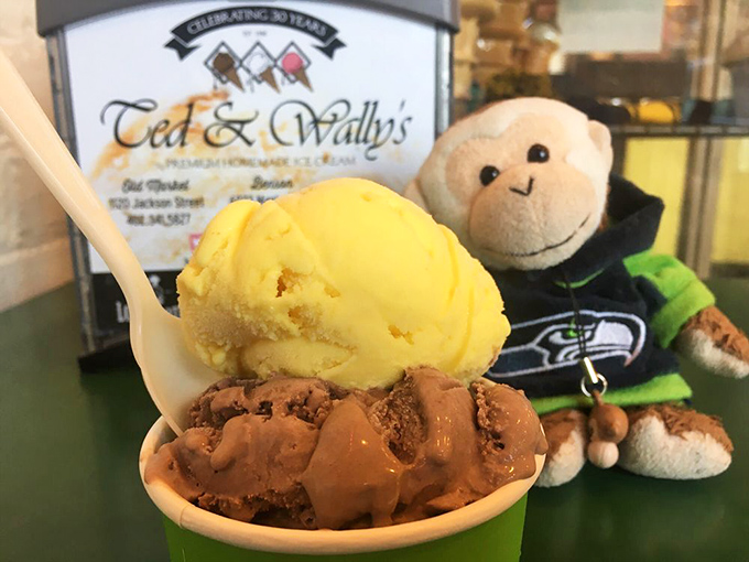 Two-flavor harmony that proves opposites attract: sunny yellow brightness alongside chocolate's deep, mysterious intensity.