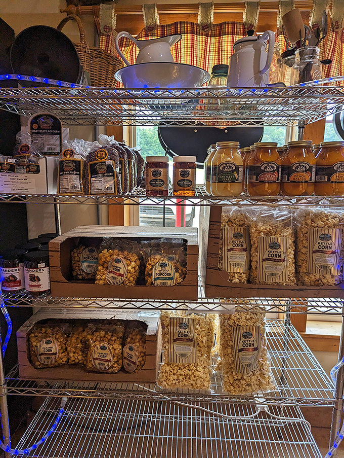 The country store shelves&mdash;where locally made popcorn and preserves wait patiently to become the souvenirs that make your friends jealous.