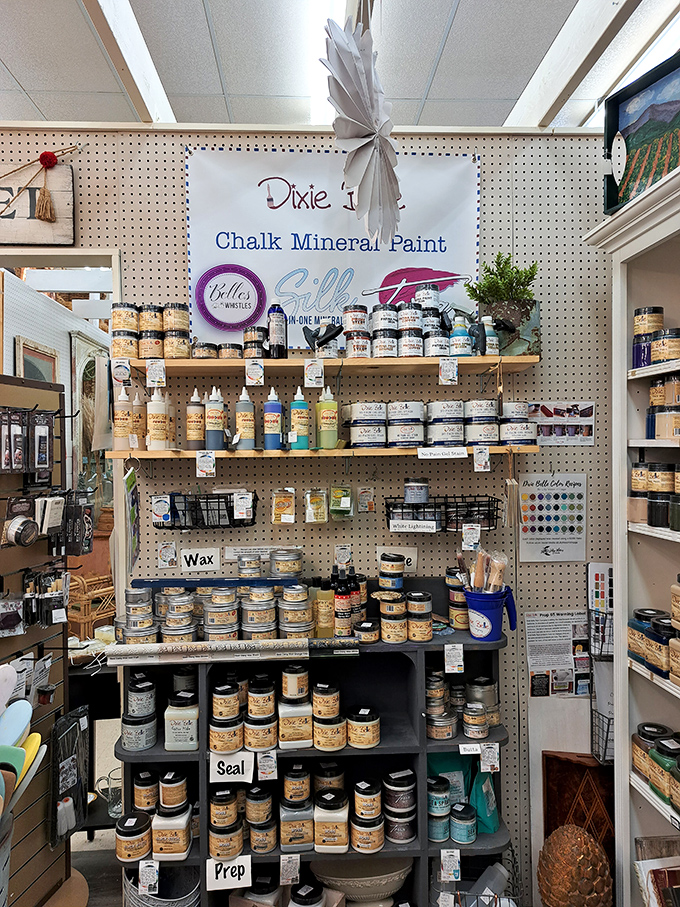 DIY paradise for creative souls looking to breathe new life into tired furniture. That chalk paint selection has inspired more weekend projects than Pinterest ever could.