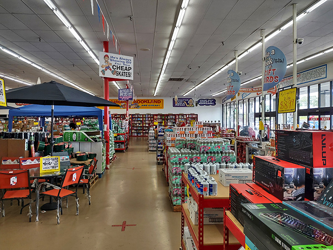 The wide, welcoming aisles invite exploration, like Main Street in a small town where every storefront window promises something unexpectedly delightful.