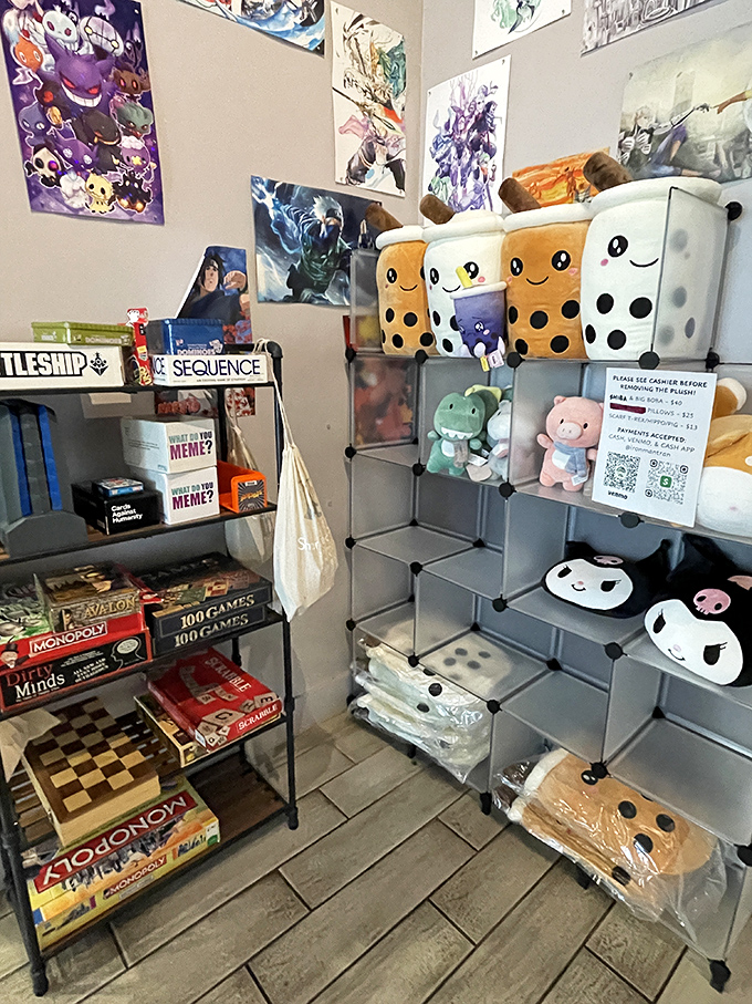 Beyond ice cream, there's a playful corner of games and plushies&mdash;because the only thing better than ice cream is ice cream with entertainment.
