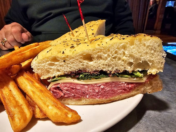 Not just a sandwich but an architectural achievement &ndash; layers of meats, cheese, and veggies pressed between bread that's somehow both substantial and impossibly light.