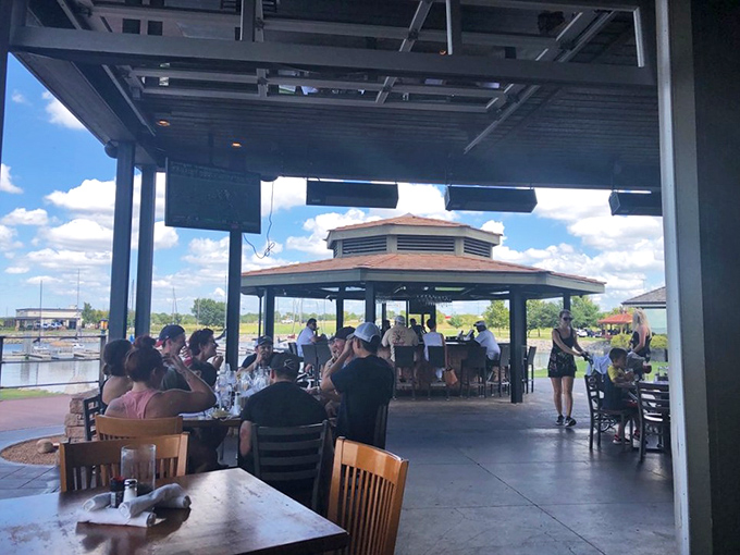 Outdoor dining with a view that makes you wonder why you ever eat indoors. Oklahoma showing off its natural splendor.